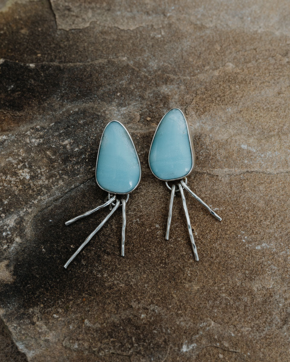Blue Layla Earrings Silver Traveltales Jewelry
