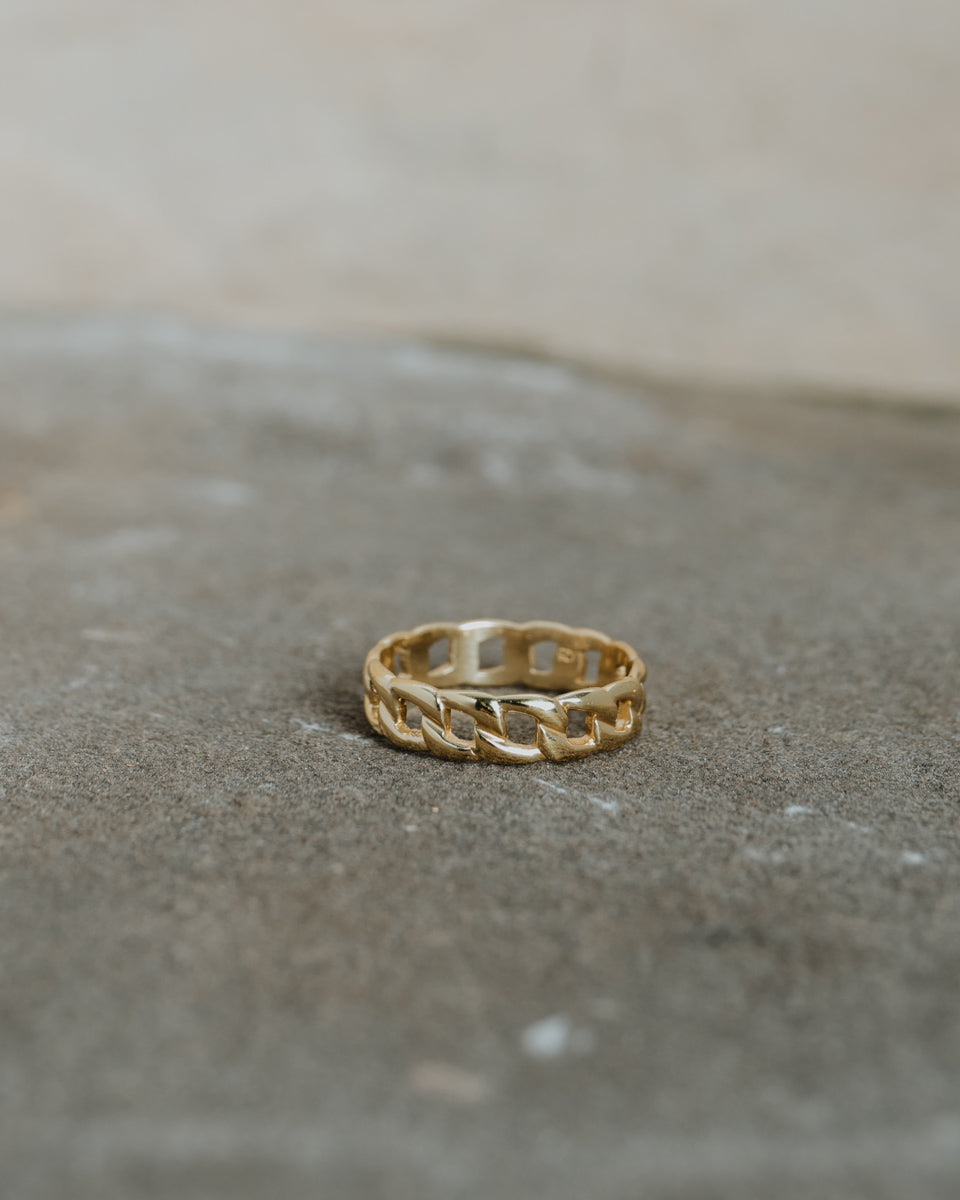 Small Chain Ring Gold – Traveltales Jewelry